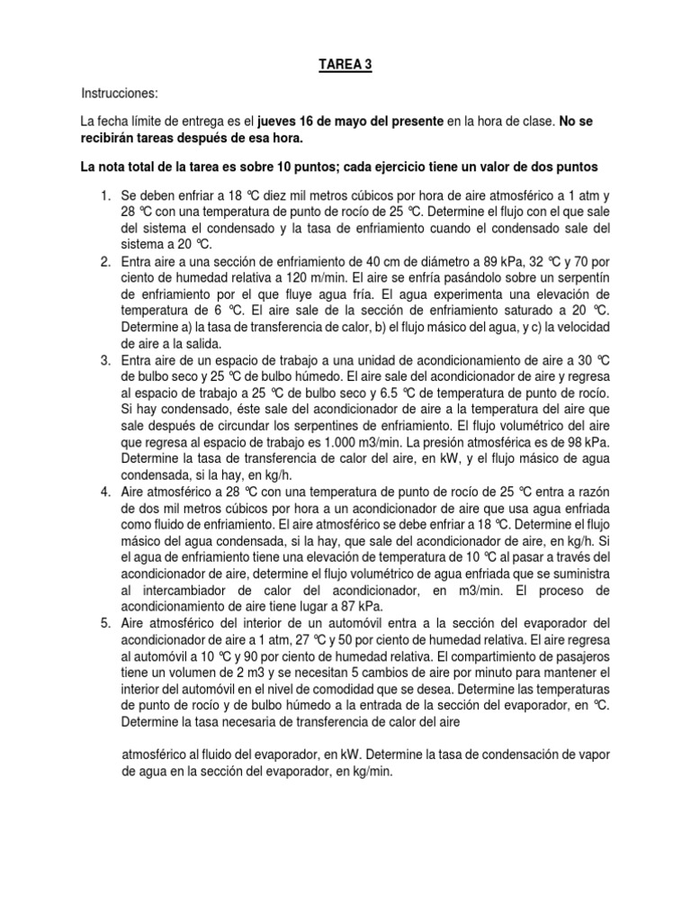 Tarea 4B | PDF | Aire acondicionado | Humedad
