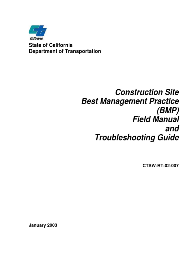 Construction Site Best Management Practice (BMP) Field Manual and ...