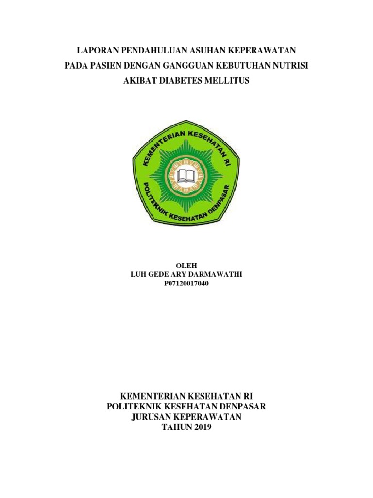 Cover Laporan Pendahuluan Asuhan Keperawatan | PDF