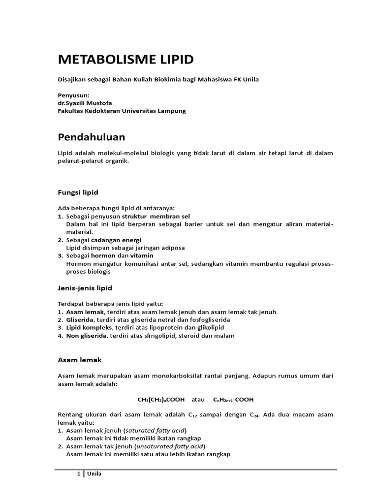 Metabolisme Lipid | PDF