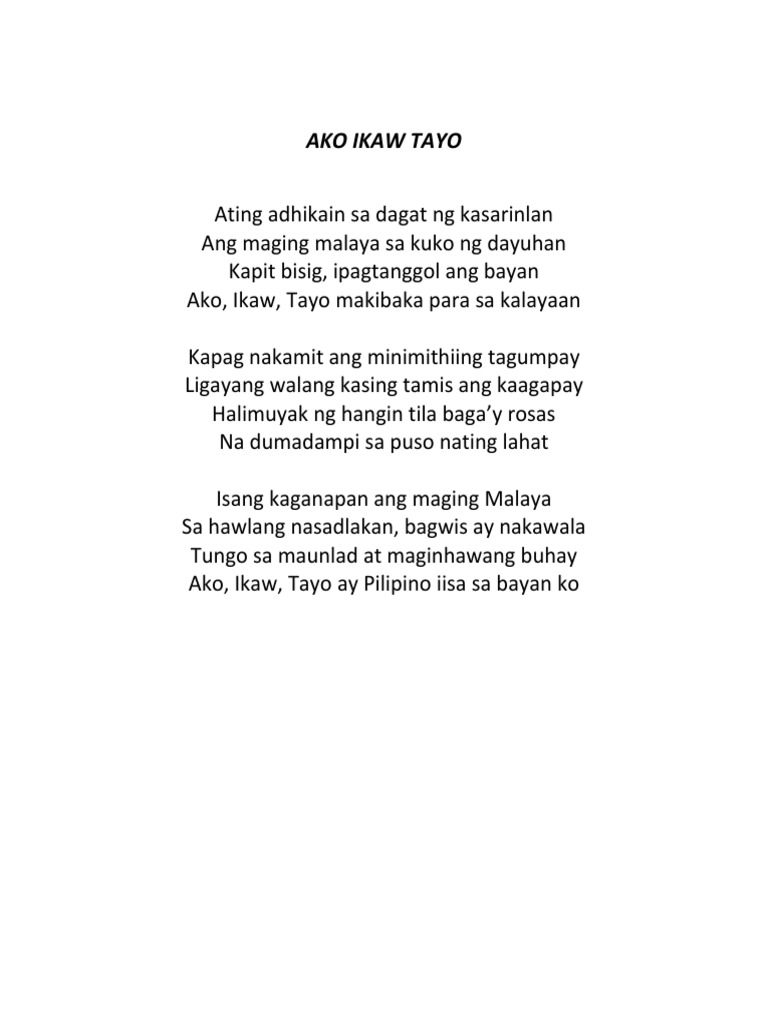 Ako Ikaw Tayo | PDF