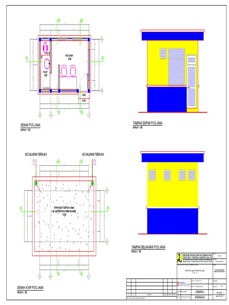 Denah Pos Jaga Tampak Depan Pos Jaga | PDF