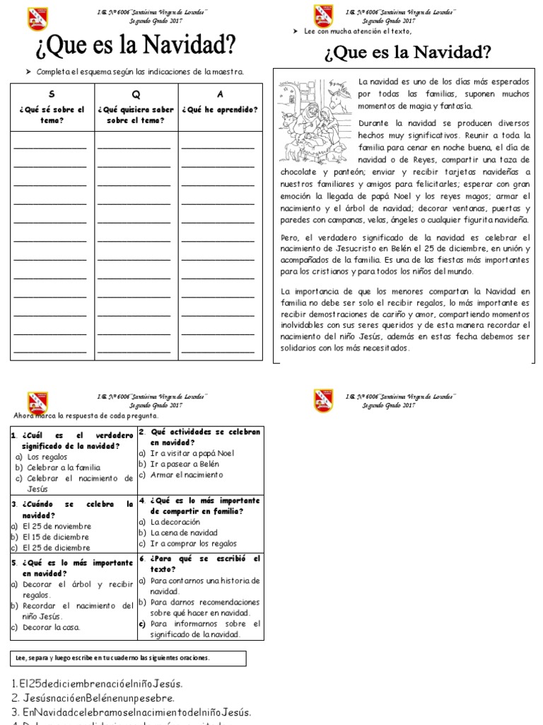 Fichas de Navidad para Niños de Primaria | PDF | Navidad | Observancias