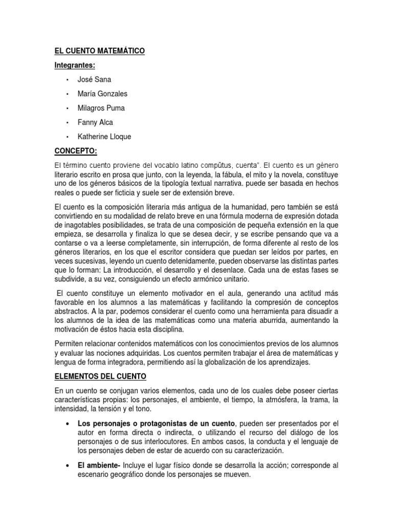 El Cuento Matematico | PDF | Cuentos | Fantasía
