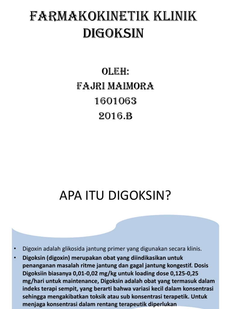 Farmakokinetik Digoksin | PDF | Kesehatan Holistik