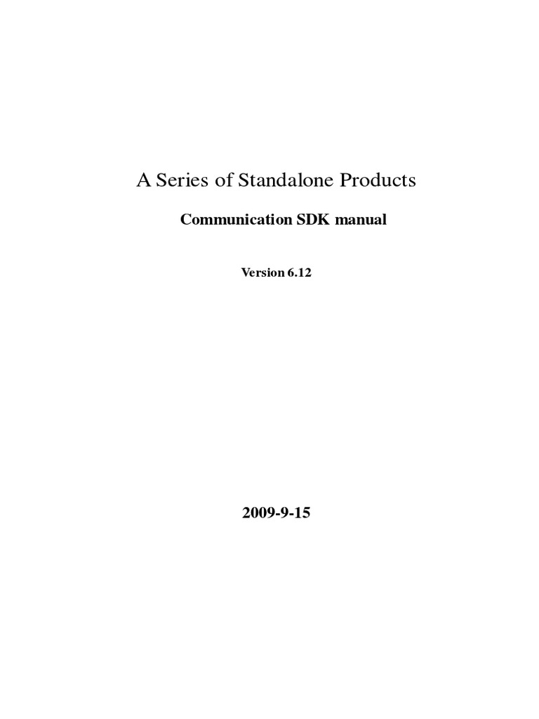 A Series of Standalone Products: Communication SDK Manual | PDF ...