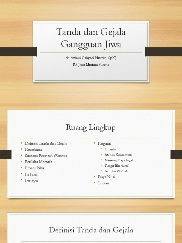 Tanda Dan Gejala Gangguan Jiwa | PDF