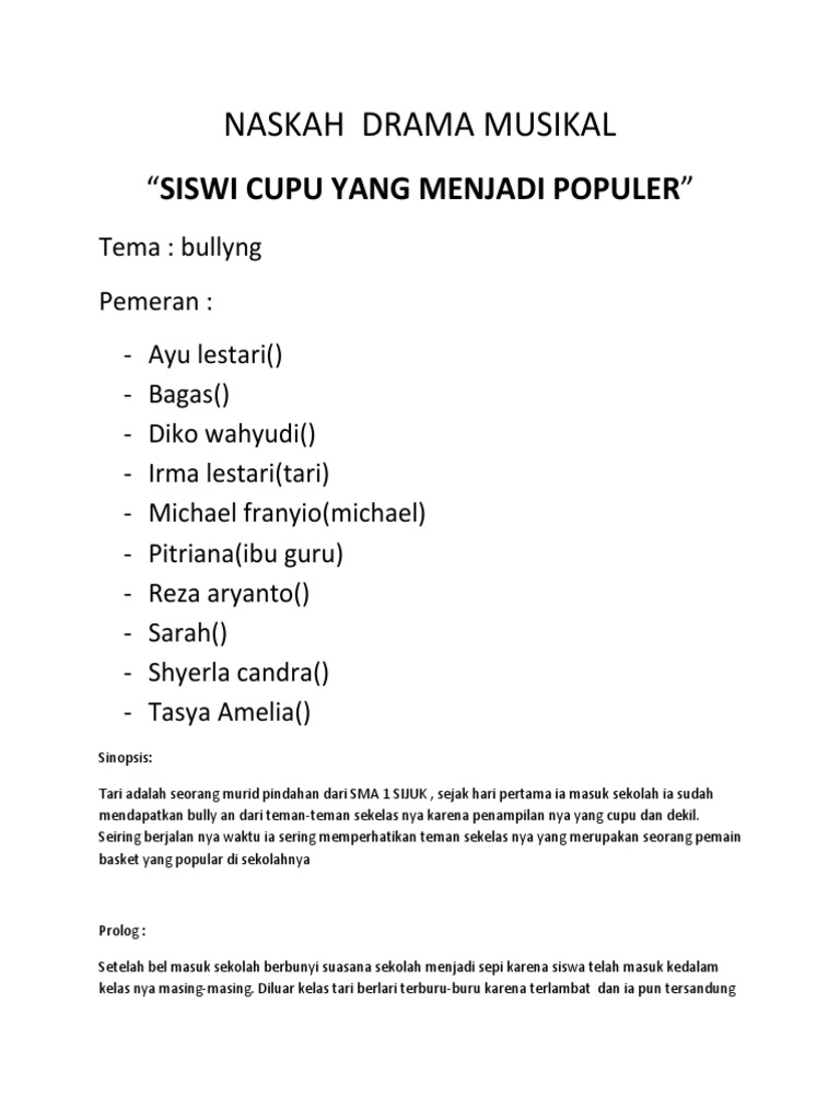 Naskah Drama Musikal | PDF