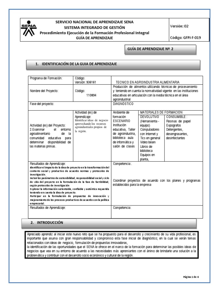 GFPI-F-019 Formato Guia de Aprendizaje 2 Coordinar PDF | PDF | Innovación | Producto (Negocio)