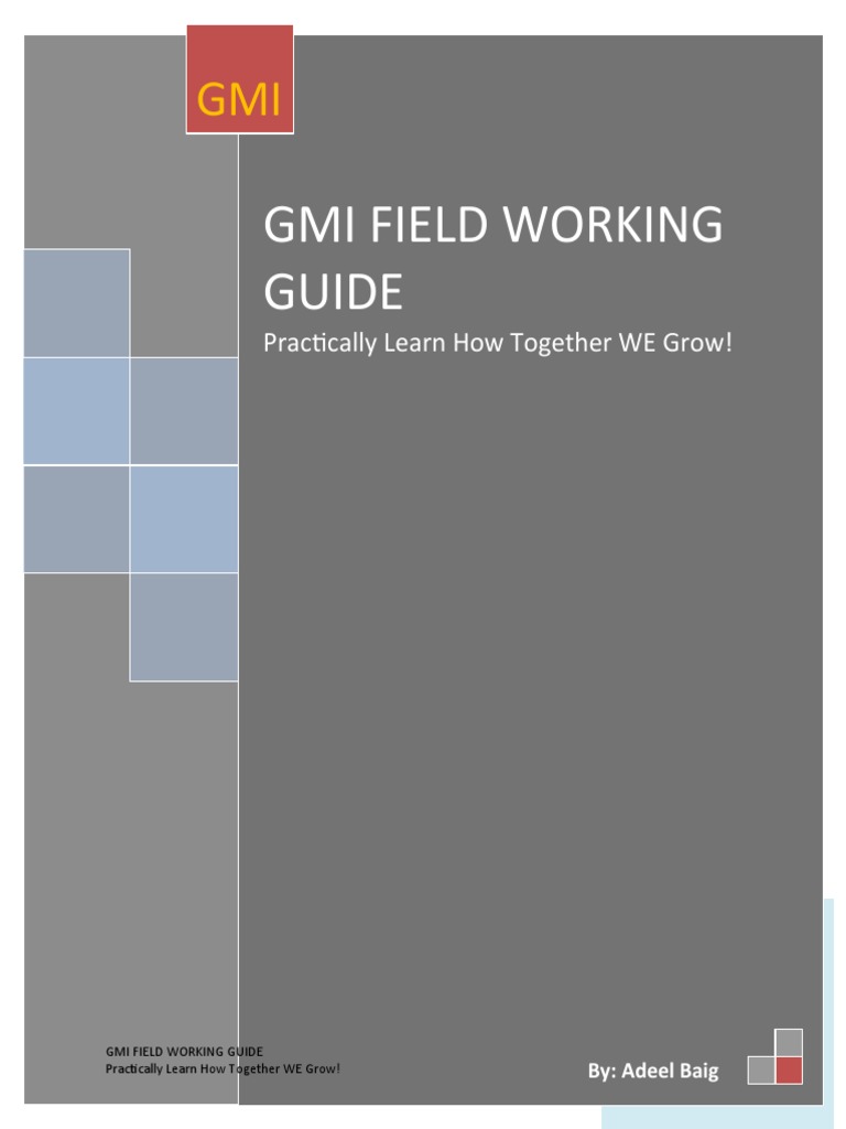 Gmi Field Working Guide: Practically Learn How Together WE Grow! | PDF ...