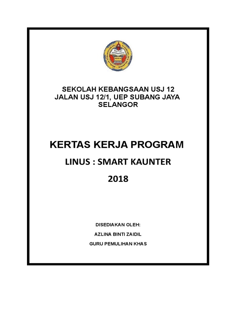 Cover Page Kertas Kerja | PDF