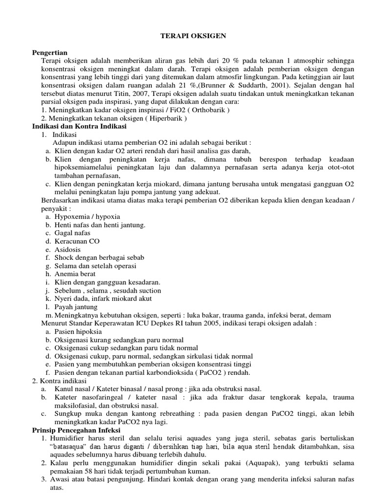 SOP Terapi Oksigen | PDF