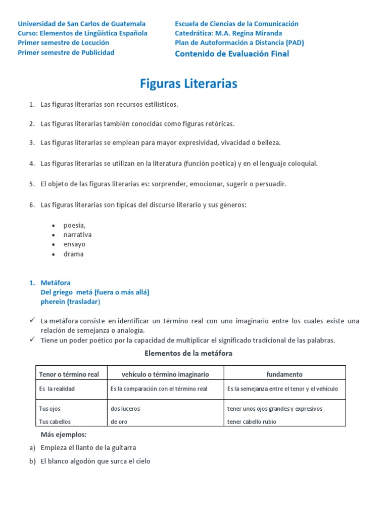 Recursos Estilisticos y Su Estructura | PDF | Metáfora | Lingüística