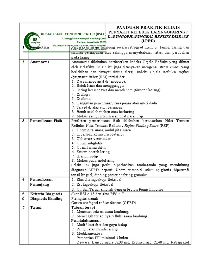 PPK Refluks Laringofaring LPRD | PDF