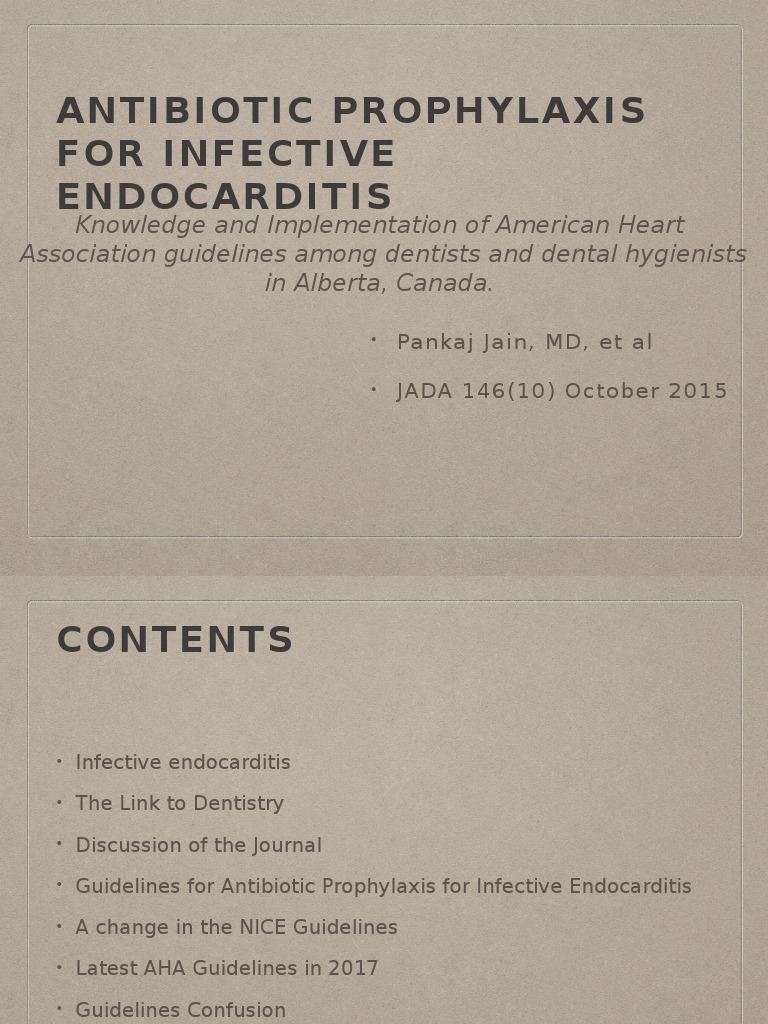 Antibiotic Prophylaxis For Infective Endocarditis | PDF | Preventive ...