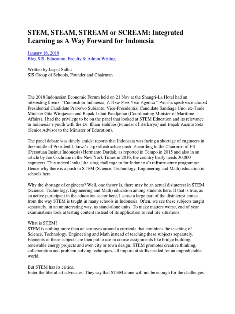 Stem, Steam, Stream, Scream | PDF | Science, Technology, Engineering, And Mathematics ...