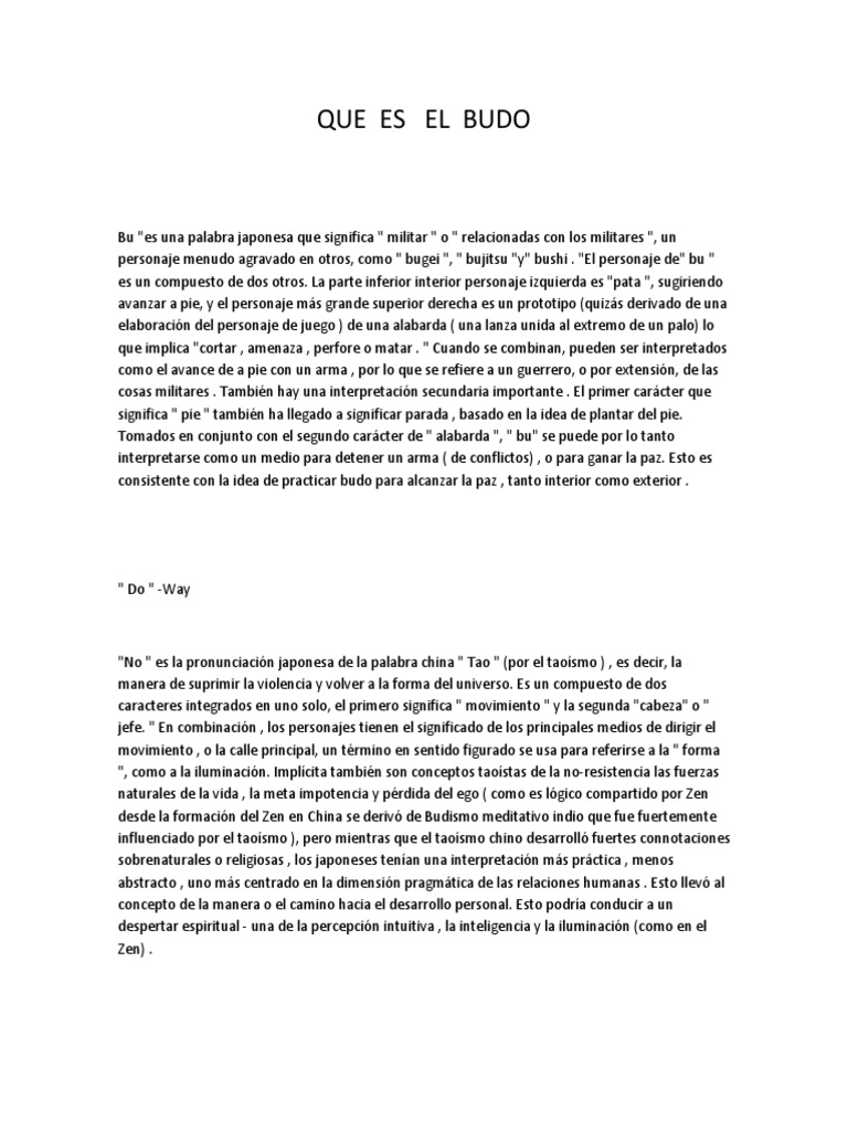 Que Es El Budo | PDF | Shotokan | Artes marciales japonesas