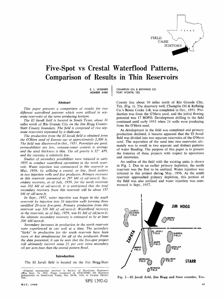 Five-Spot Vs Crestal Waterflood Patterns | PDF | Petroleum Reservoir ...