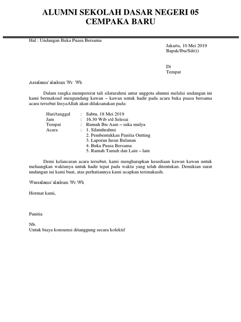 Undangan Bukber SD | PDF