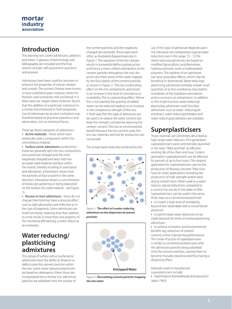 Type of Admixtures | PDF | Concrete | Mortar (Masonry)