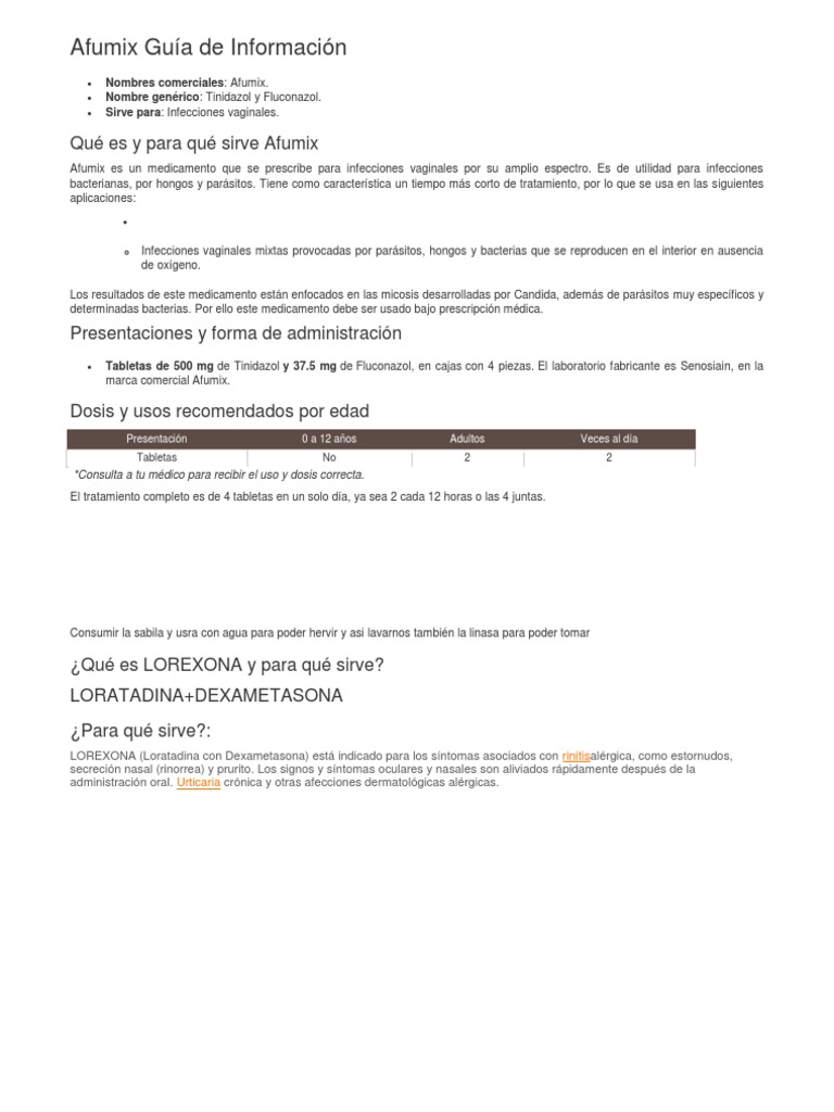 Afumix Guía de Información | PDF | Medicamentos con receta | Alergia