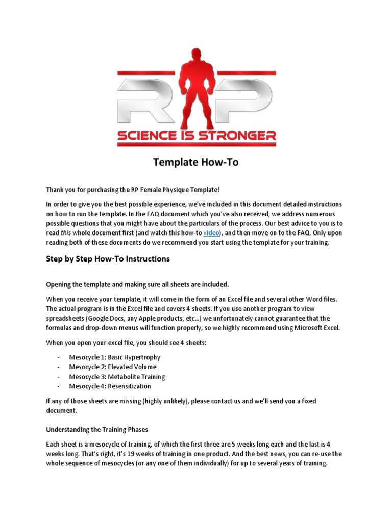 RP Female Physique Template Guide | PDF | Muscle Hypertrophy | Sports