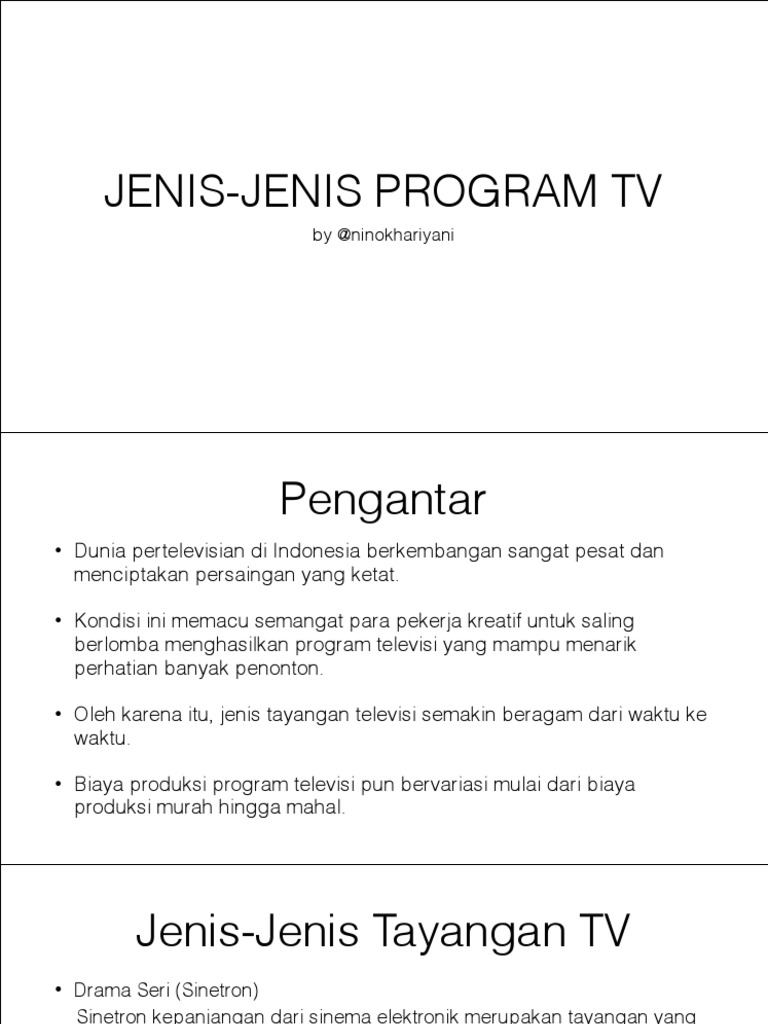 Jenis-Jenis Program TV | PDF