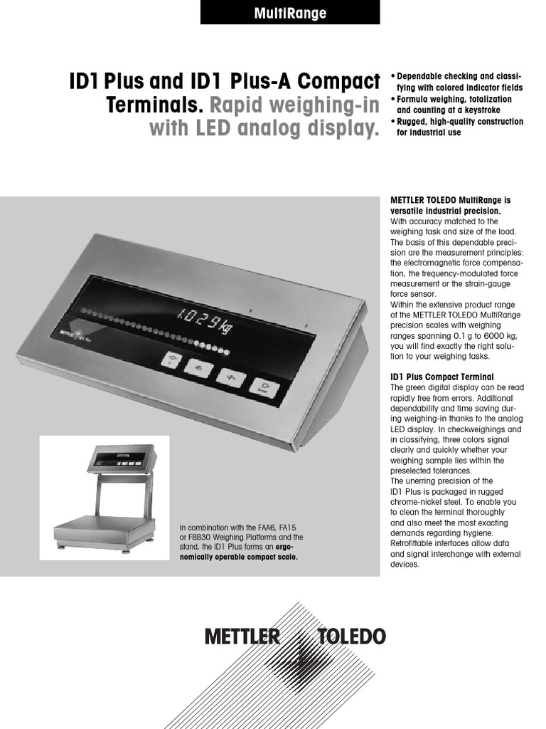 ID1 Plus and ID1 Plus-A Compact Terminals.: Rapid Weighing-In With LED ...