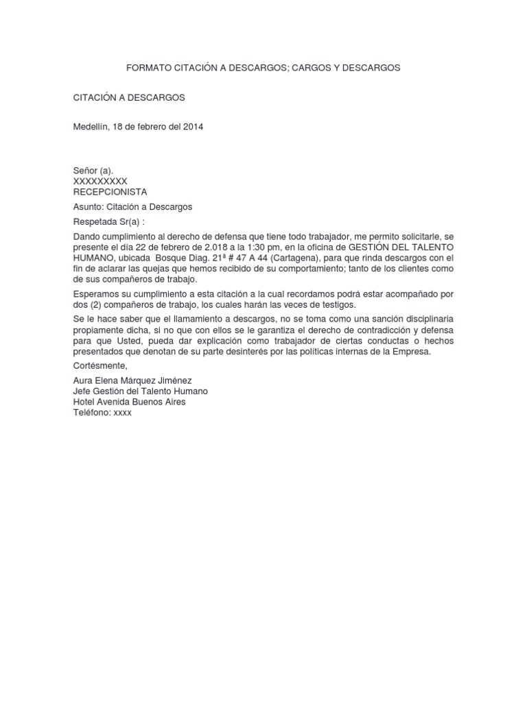 Formato de Descargo | PDF