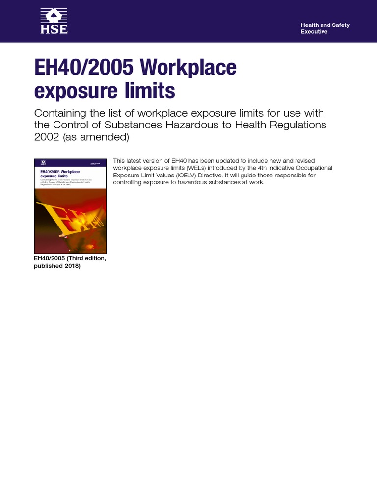 EH40/2005 Workplace Exposure Limits | PDF | Cadmium | Occupational ...