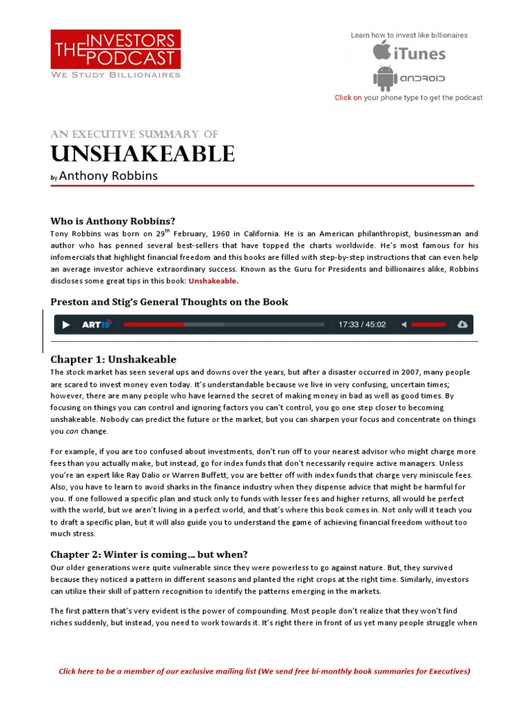 Unshakeable Tony Robbins PDF | PDF | Stock Market | Investing