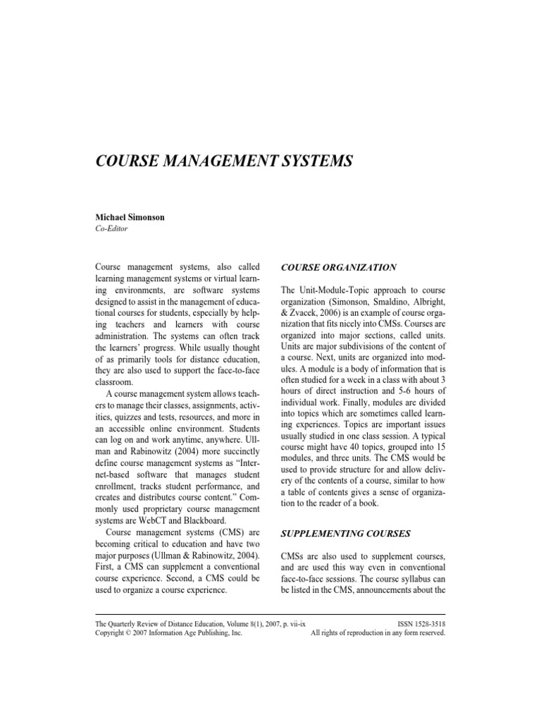 1-Course Management Systems PDF | PDF | Communication | Computing