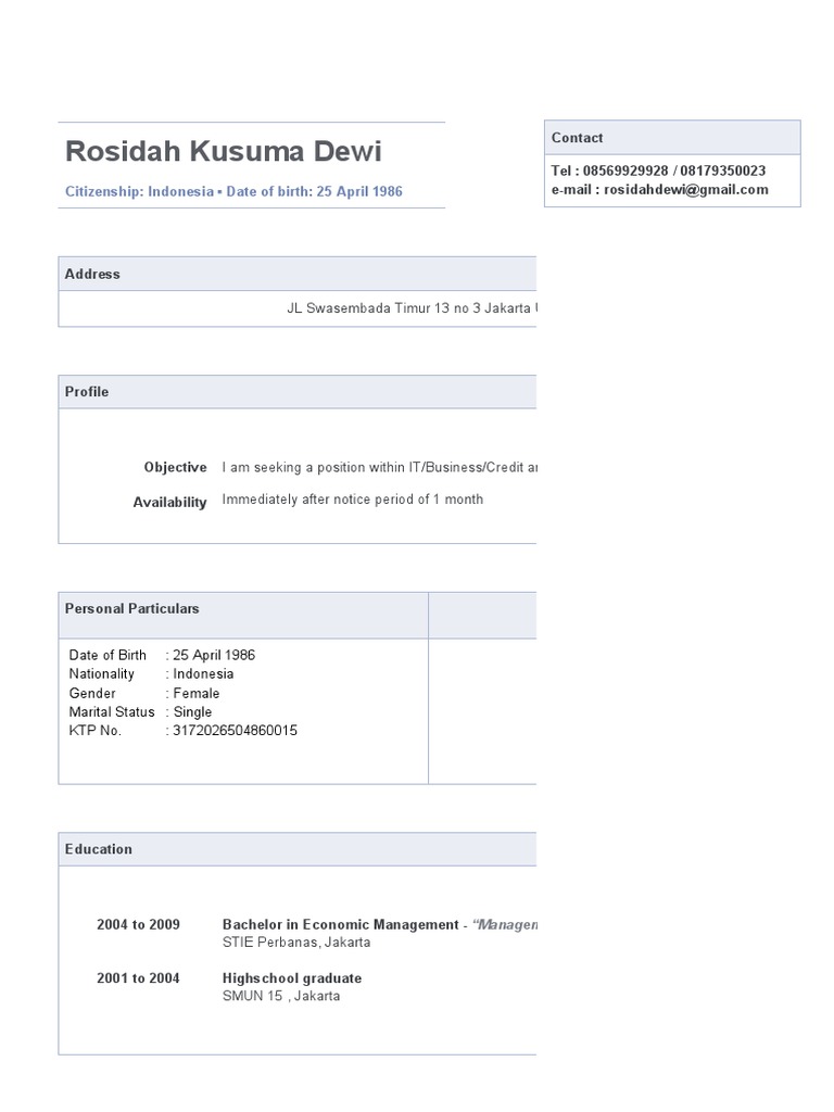 CV Dewi 2014 PDF | PDF | Banks | Service Industries