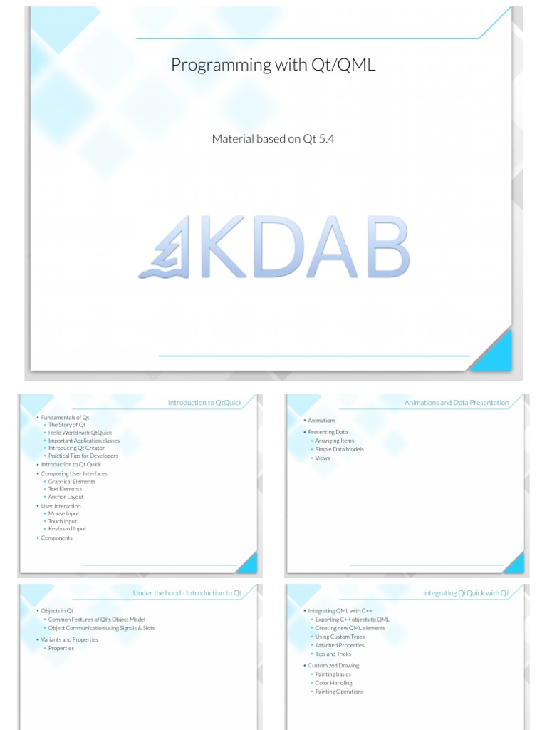 Programming With Qt Qml Toc Pdf Application Programming Interface Xml 1999
