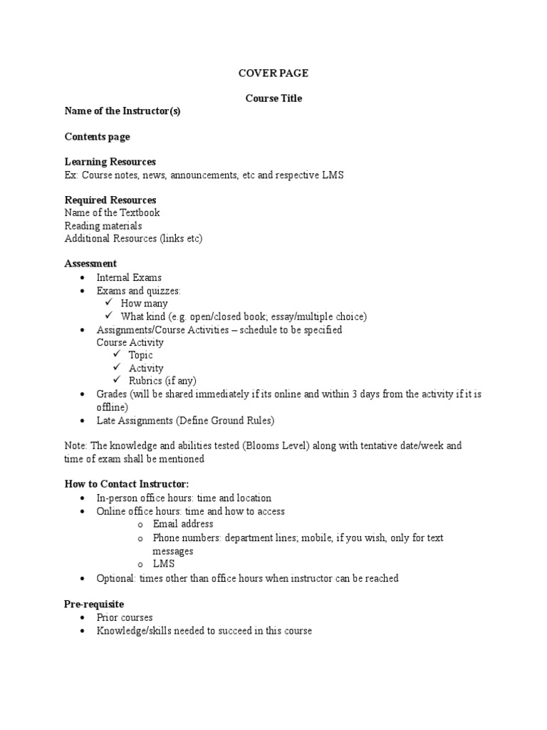 Course Material Template | PDF | Online And Offline | Test (Assessment)