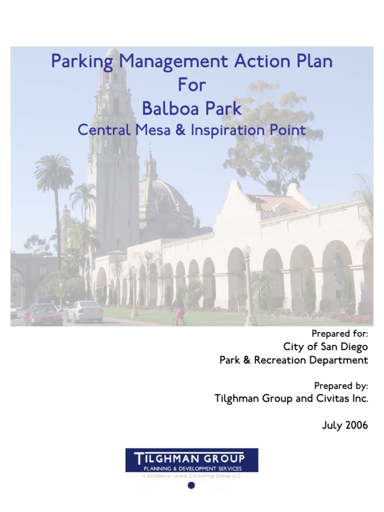 Parking Management Action Plan For Balboa Park: Central Mesa ...