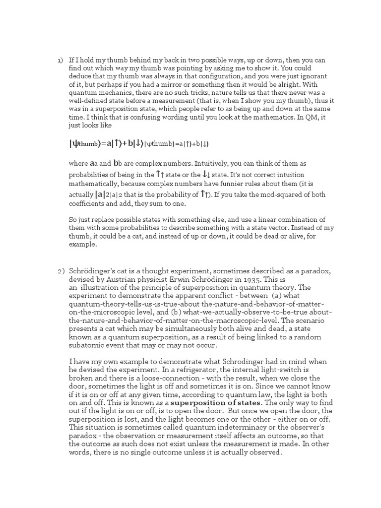 An Explanation of Schrödinger's Cat Thought Experiment and the Quantum Phenomenon of ...