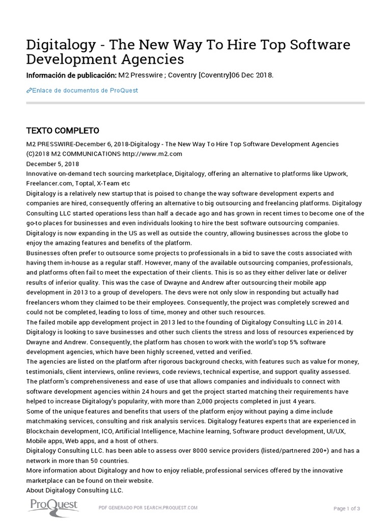 Digitalogy - The New Way To Hire Top Software Development Agencies | PDF | Outsourcing ...