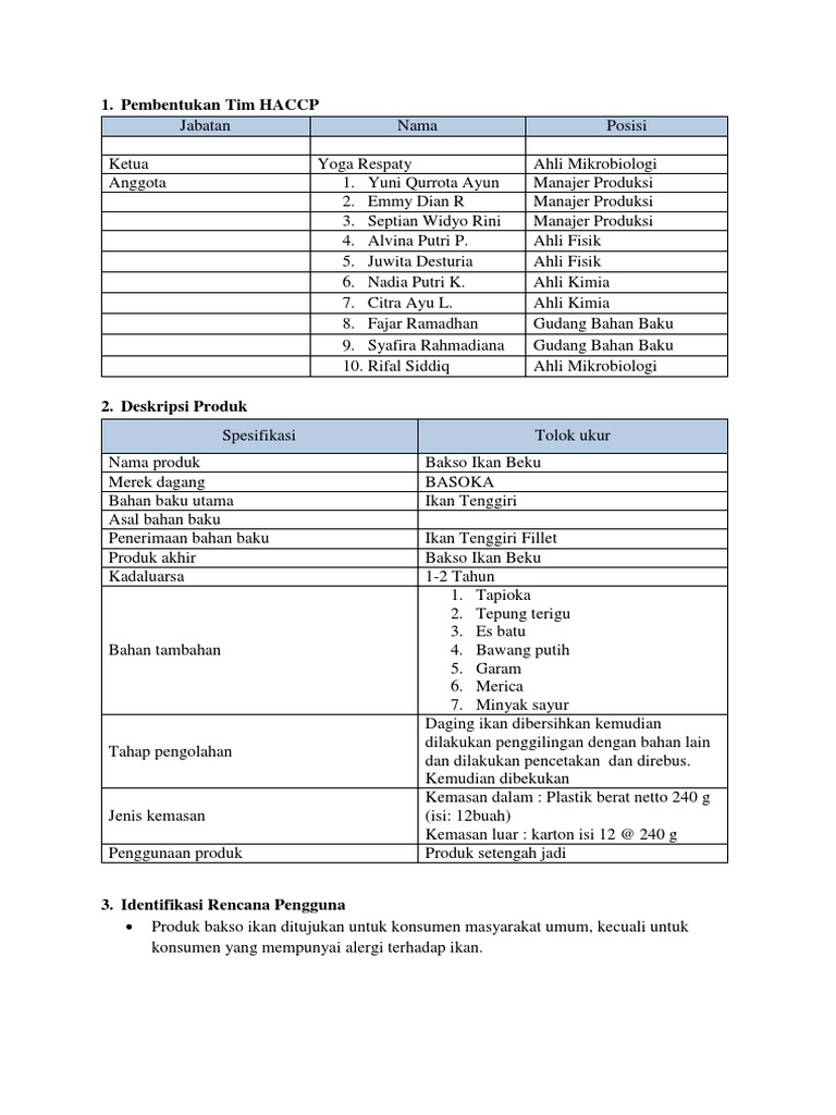 Dokumen - Tips - Haccp Bakso Ikan | PDF