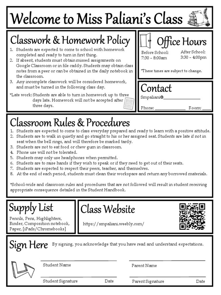 Classwork & Homework Policy Office Hours: These Times Are Subject To ...