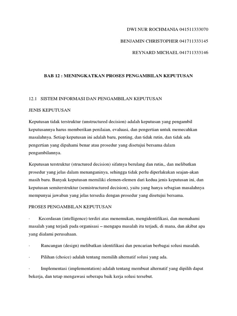 Resume SIM Bab 12 | PDF