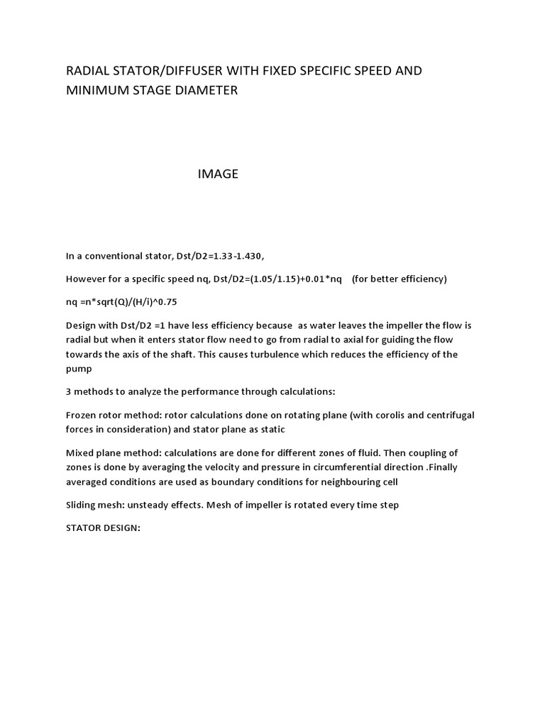 Radial Stator Design for Pump Efficiency | PDF