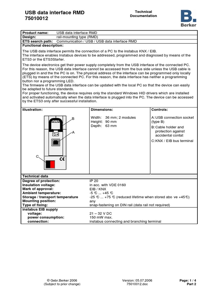Usb Data Interface KNX RMD | PDF | Usb | Device Driver