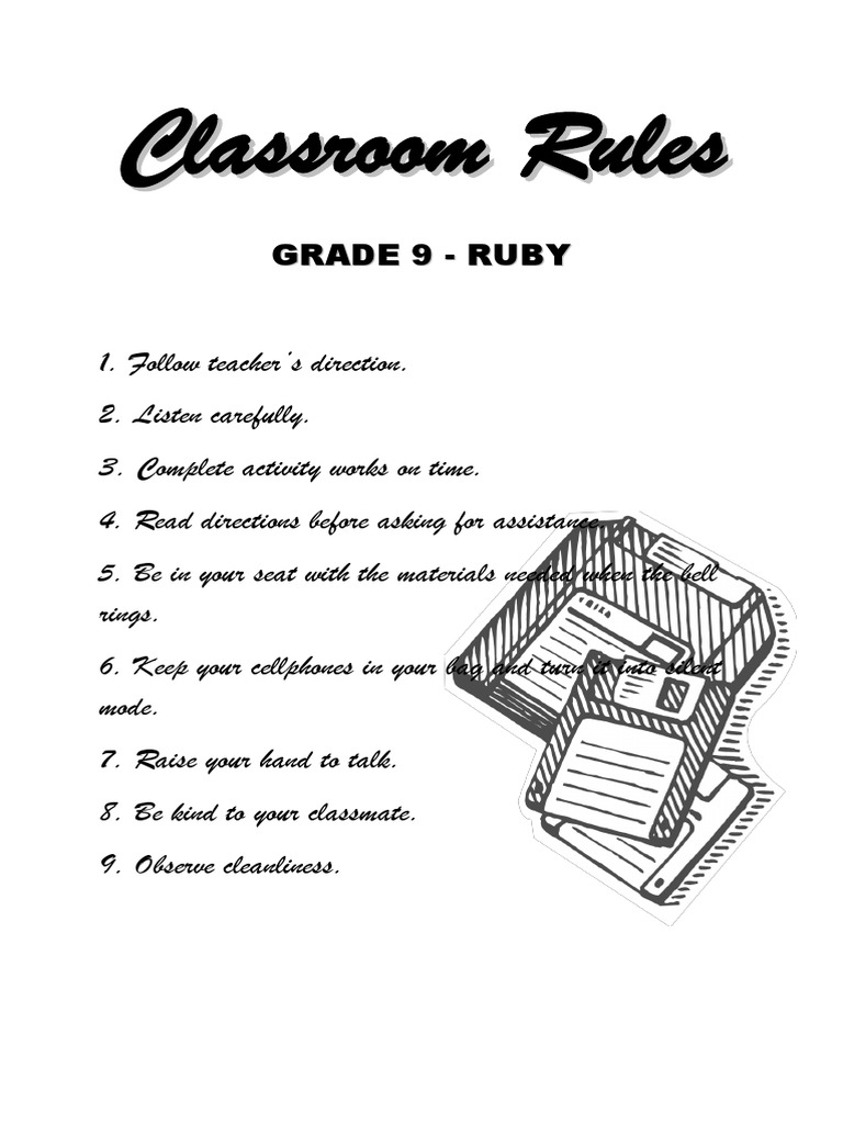 Classroom Rules for Grade 99 | PDF | Language Arts & Discipline