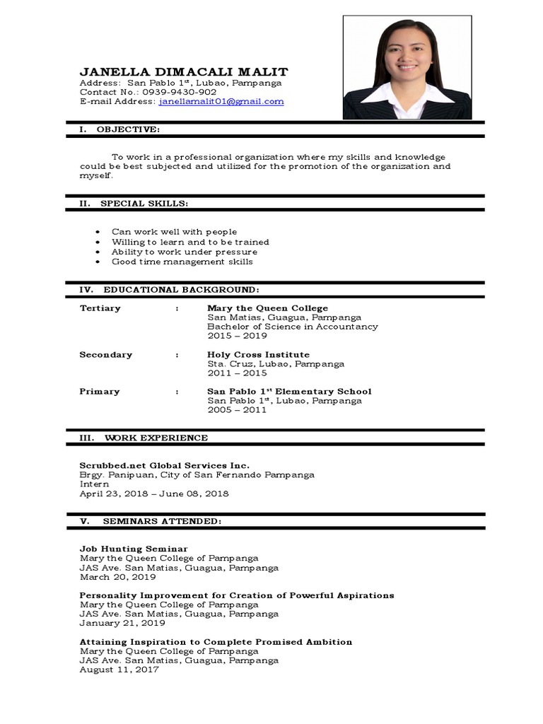 OJT Resume | PDF
