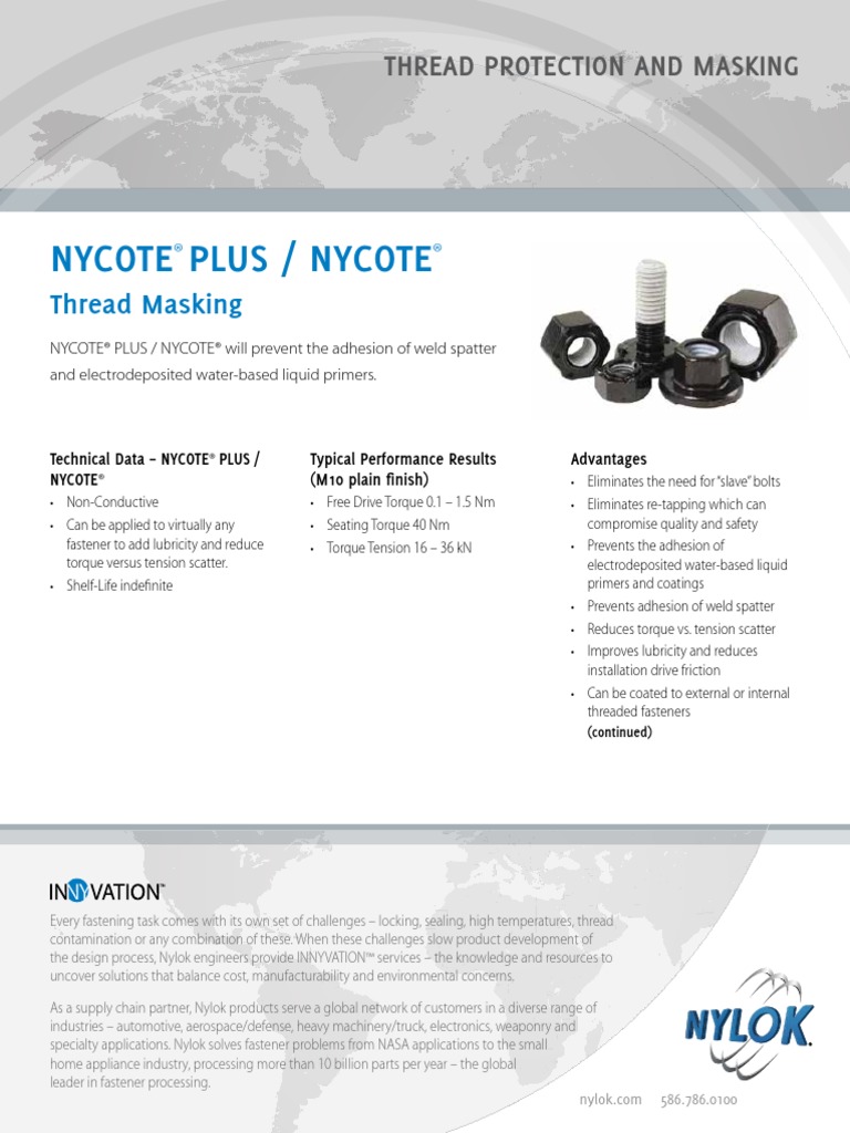 Nycote® Plus | PDF | Screw | Mechanical Engineering