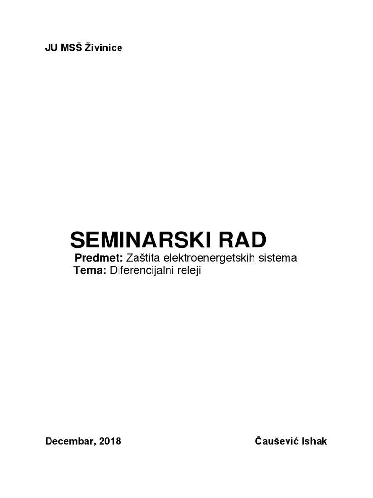 Diferencijalni Releji | PDF