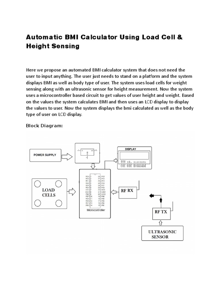 Stand and See: An Automatic BMI Calculator Using Integrated Weight and ...