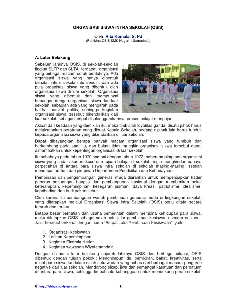 Buku Panduan Pelaksanaan Osis Dan MPK | PDF