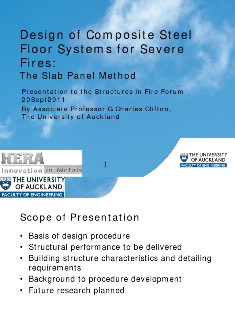 Design of Composite Steel Floor Systems For Severe Fires The Slab Panel ...